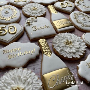 Birthday Decorated Cookies, 50th Birthday Cookies, Fifty Birthday ...