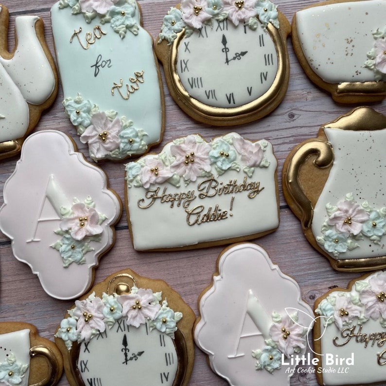 Tea for Two Themed Birthday Decorated Cookies, Party Favors, Luxury ...