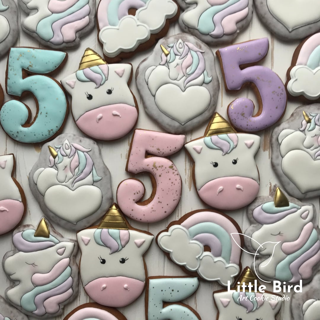 Unicorn Themed Birthday Cookies, Unicorn Birthday Party, Custom Cookies ...