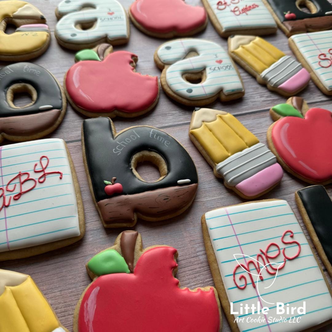 Back to School Decorated Cookies, Personalized Cookie Gift Box, Party ...