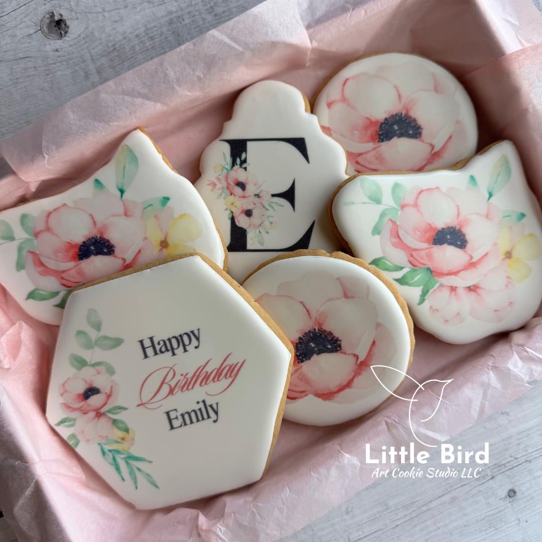 Floral Birthday Decorated Cookies, Party Favors, Birthday Gift, 40th ...