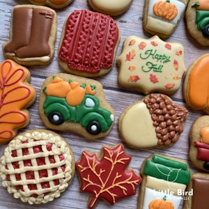Fall "mini" Decorated Cookies, Cookie Gift Box, Party Favors, Autumn ...