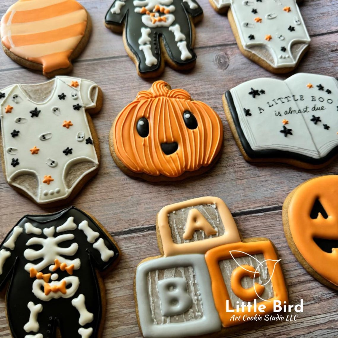 A Little BOO is Almost Due Decorated Cookies, Halloween Themed Baby ...