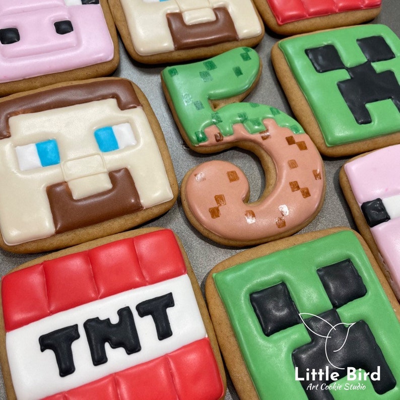 Minecraft Cookies Minecraft Birthday Minecraft Birthday - Etsy