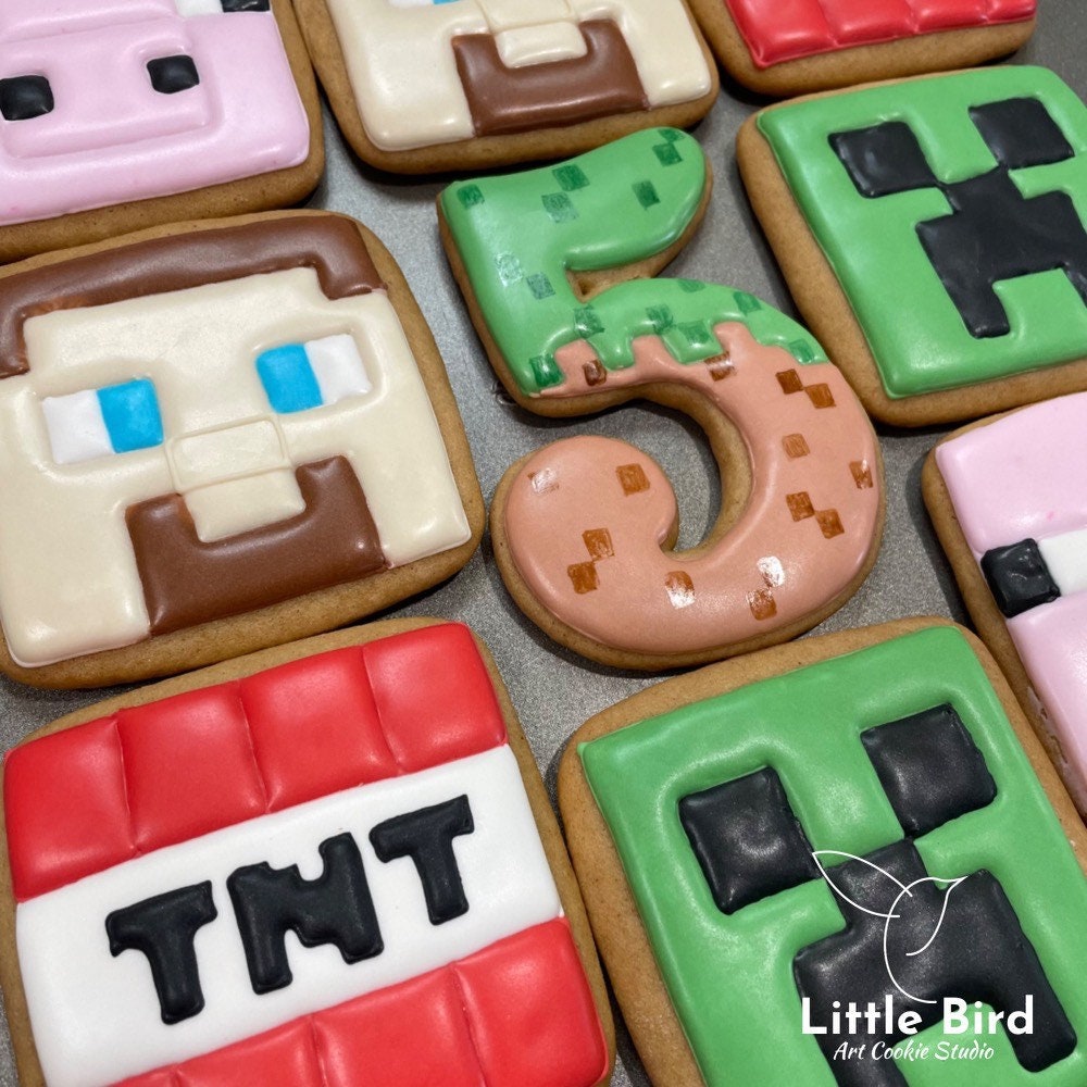 Minecraft Cookies Minecraft Birthday Minecraft Birthday - Etsy