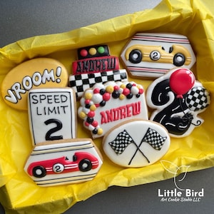Race Cars Birthday Cookies, Race Cars Party Favors, Cars Decorated ...