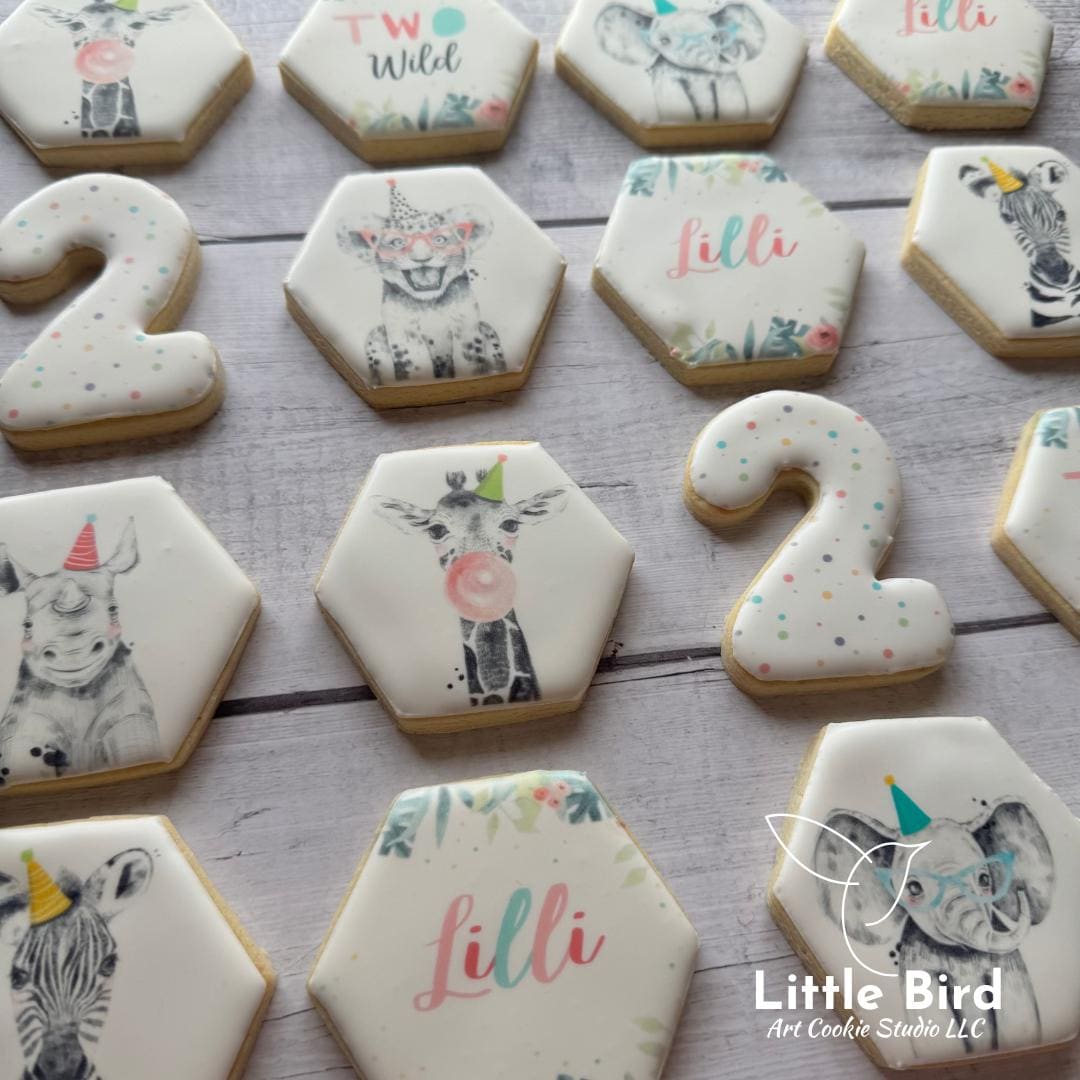 Two Wild Birthday Decorated Cookies, Young Wild and Three, Party ...