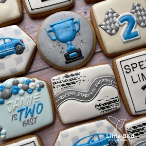 Race Cars Birthday Cookies, Race Cars Party Favors, Cars Decorated ...