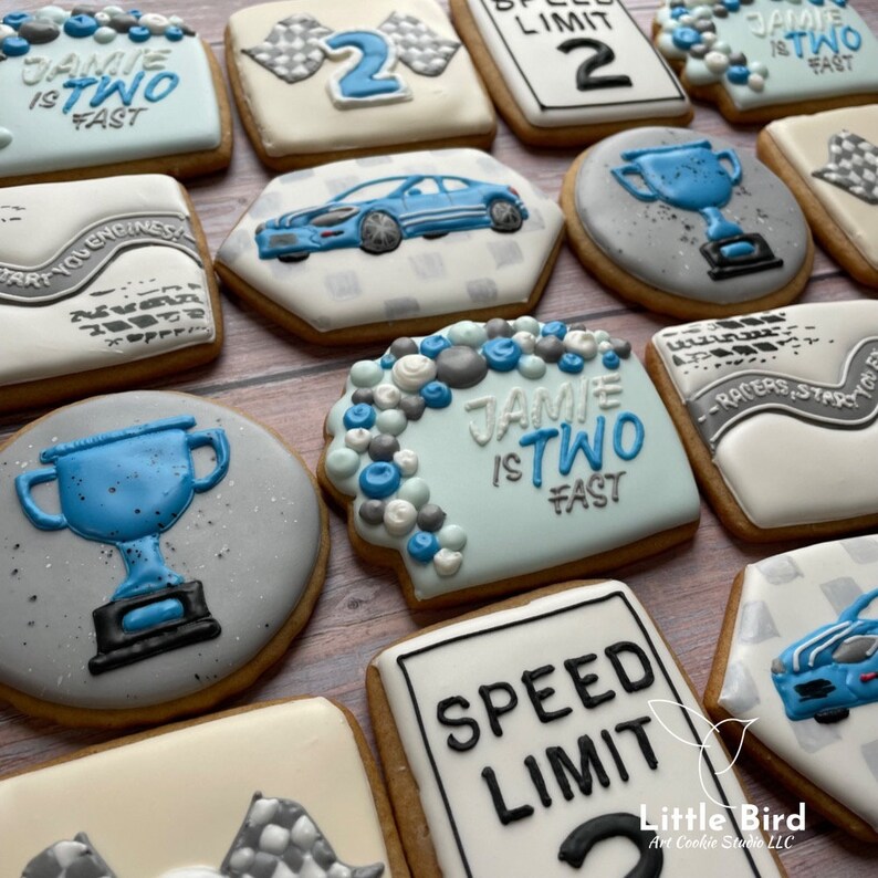 Race Cars Birthday Cookies, Race Cars Party Favors, Cars Decorated ...