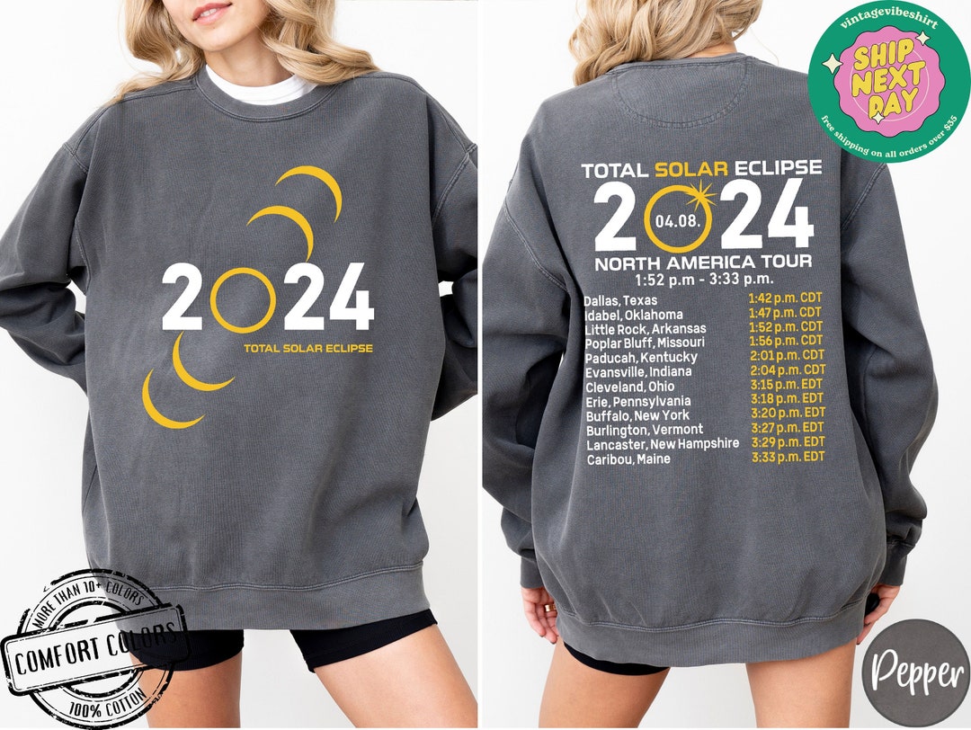 Comfort Colors® Eclipse Event Sweatshirt, Total Solar Eclipse Shirt ...