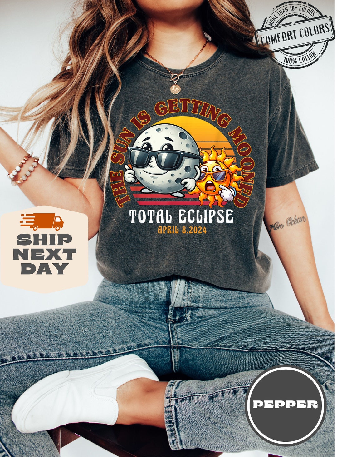 The Sun is Getting Mooned Shirt, Comfort Colors® Total Solar Eclipse ...