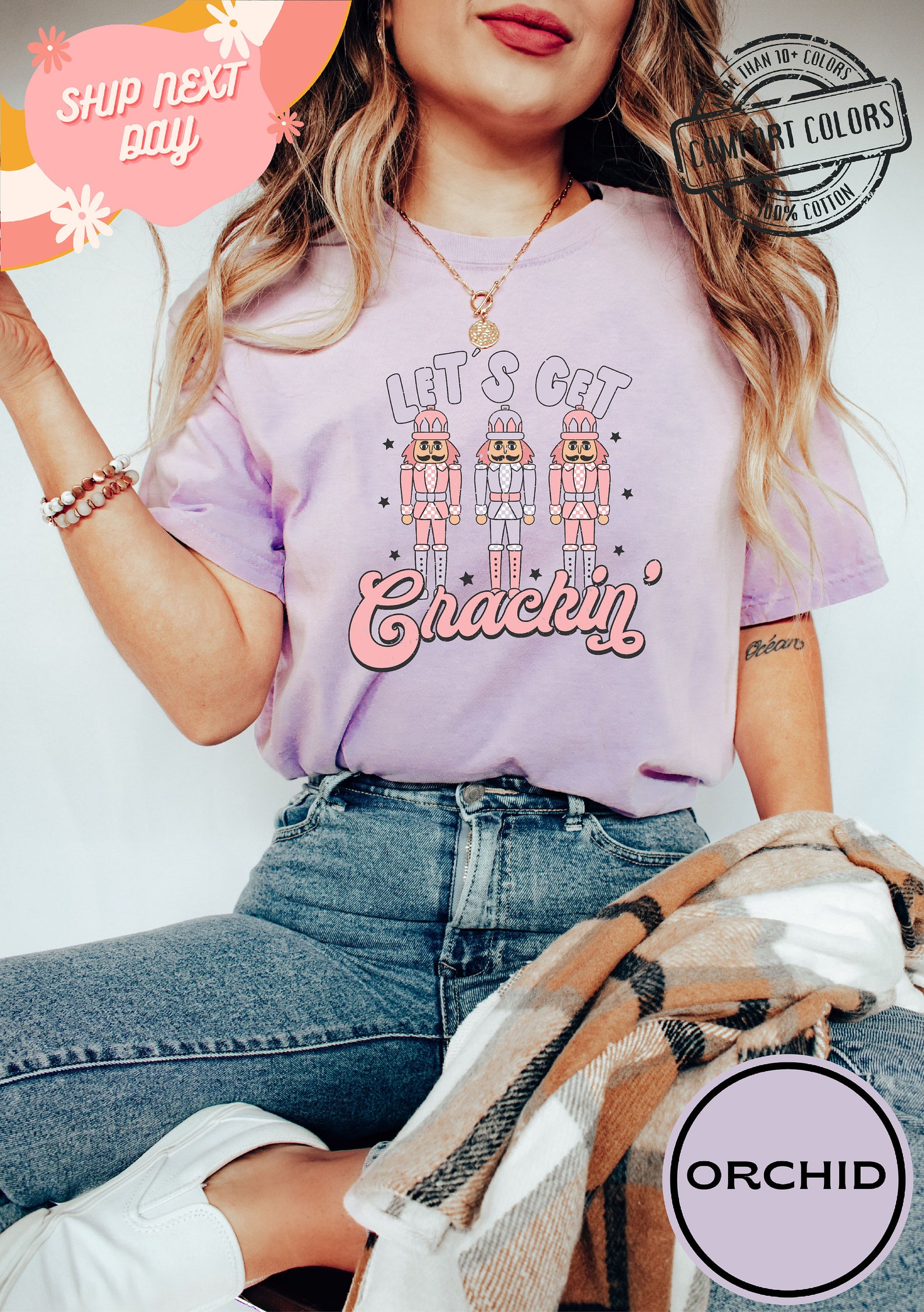 Let's Get Cracking Shirt, Christmas Nutcracker Comfort Colors, Sugar ...