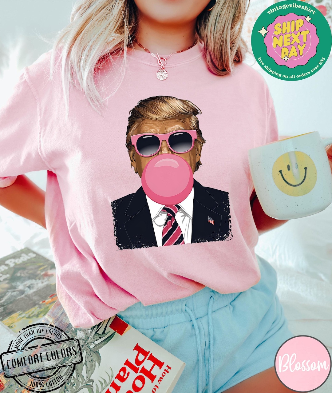 Donald Trump Comfort Colors®, Trump Pink Bubblegum Shirt, Trump Support ...
