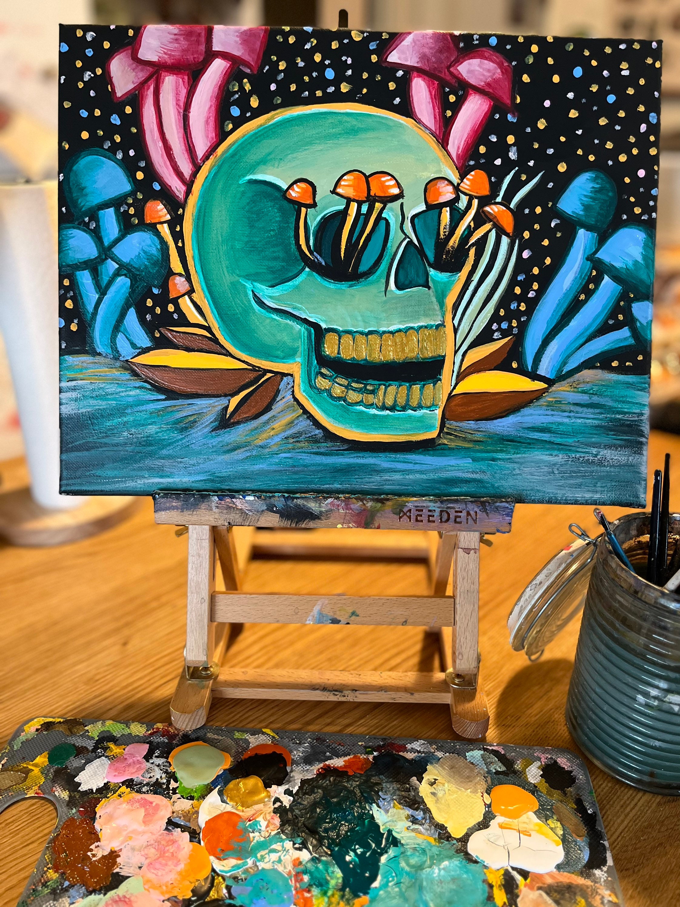 Original Acrylic Painting flushing Fungi - Etsy