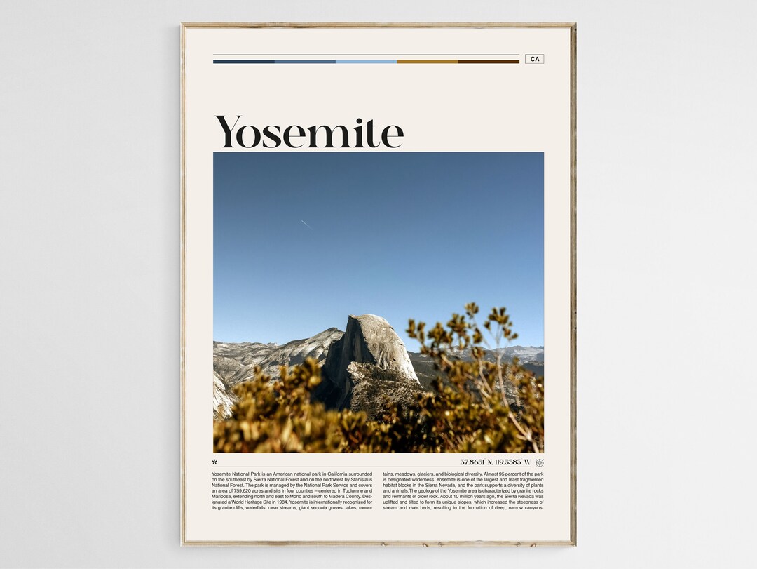Yosemite National Park Travel Poster, Yosemite Print, Yosemite Photo ...