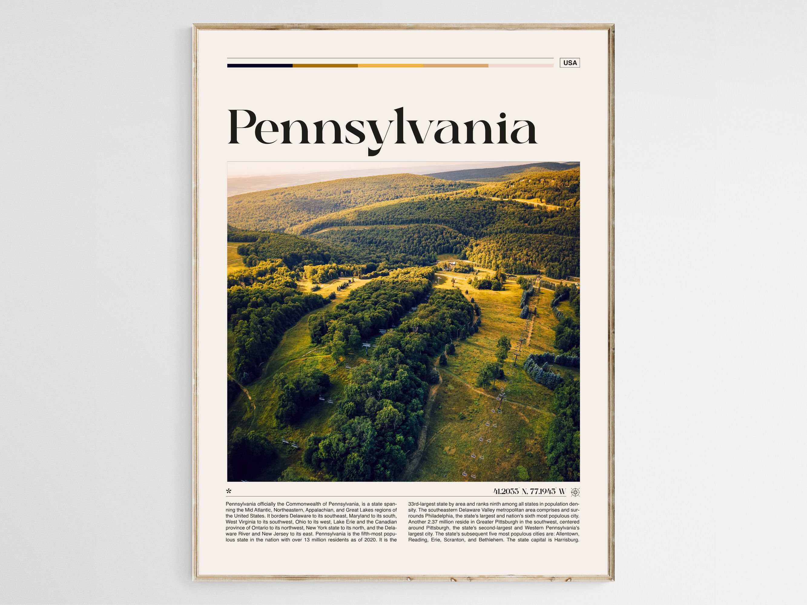 Pennsylvania Travel Poster, Pennsylvania Wall Art, Pennsylvania Poster ...