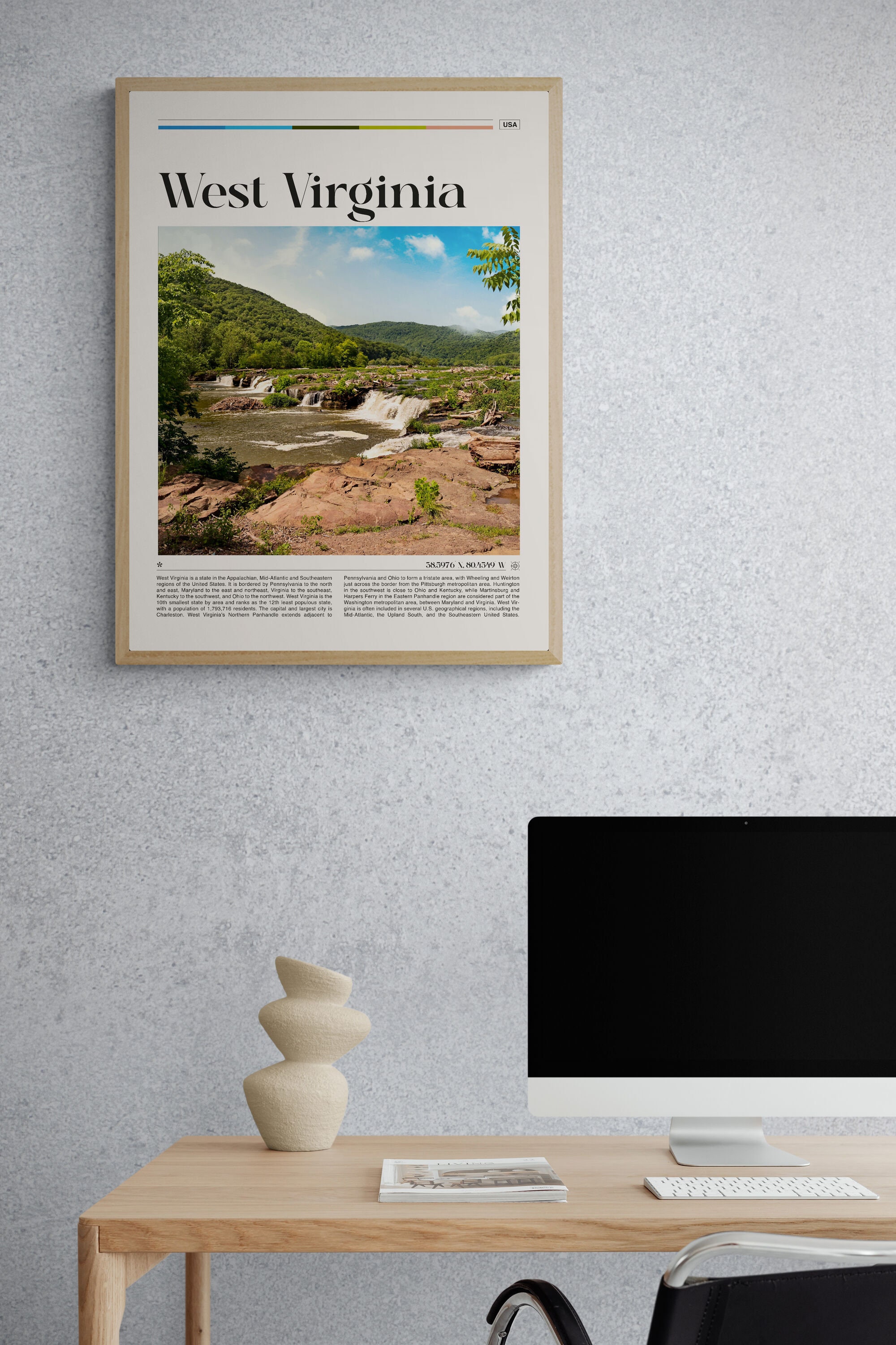 West Virginia Travel Poster, West Virginia Wall Art, West Virginia ...