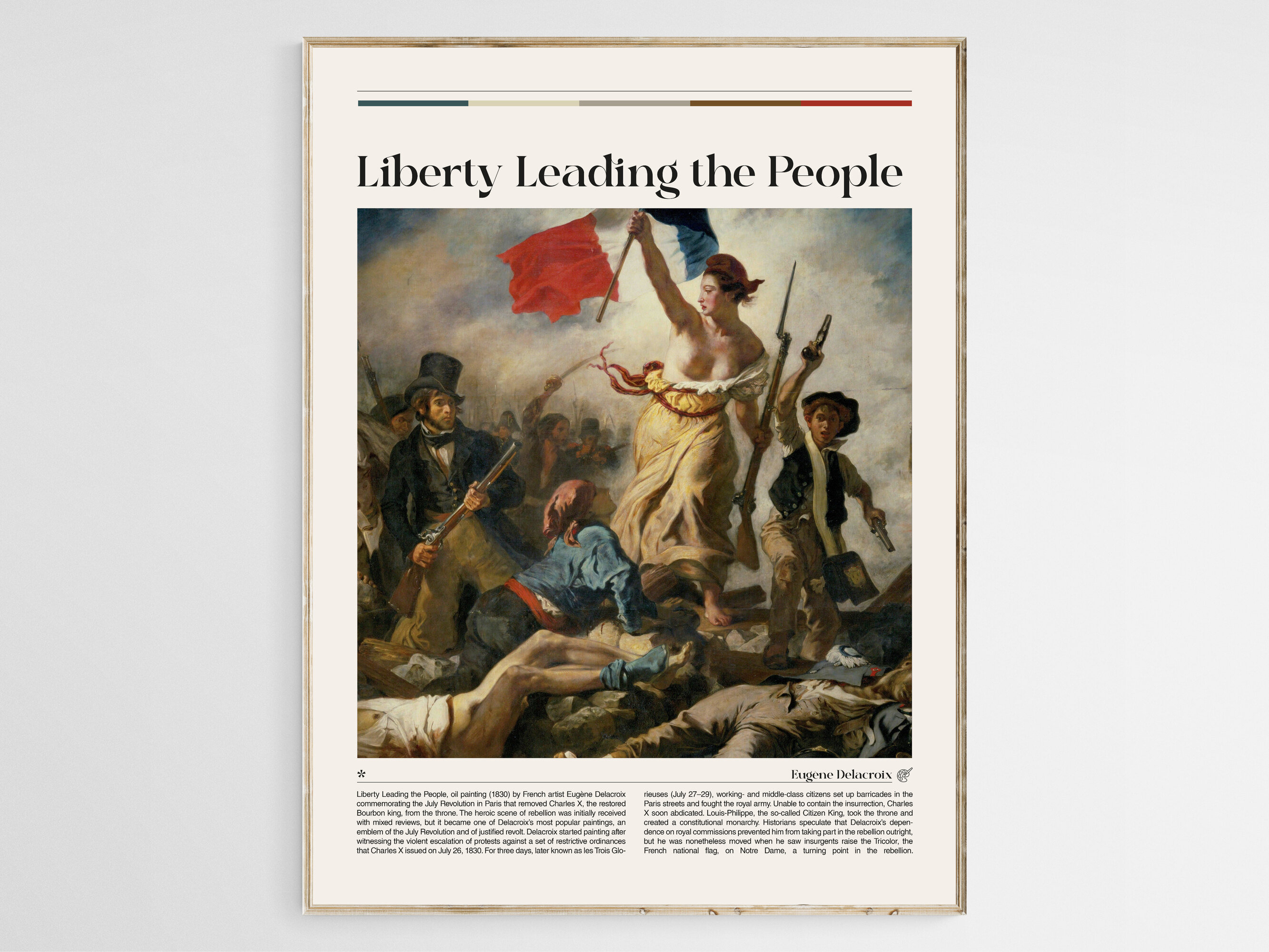 Liberty Leading the People by Eugene Delacroix, Museum Poster ...