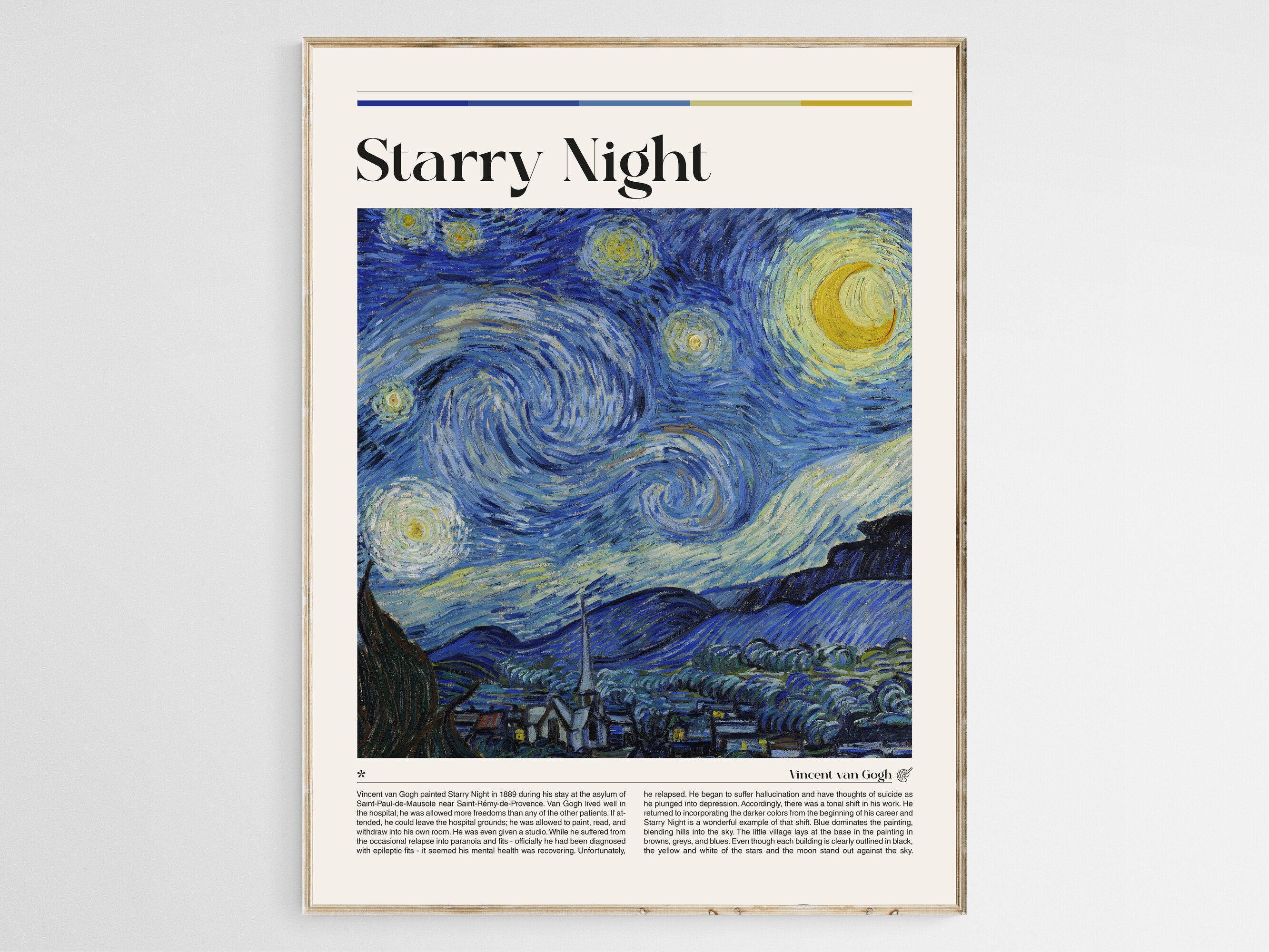 The Starry Night by Vincent Van Gogh, the Starry Night Print, the ...