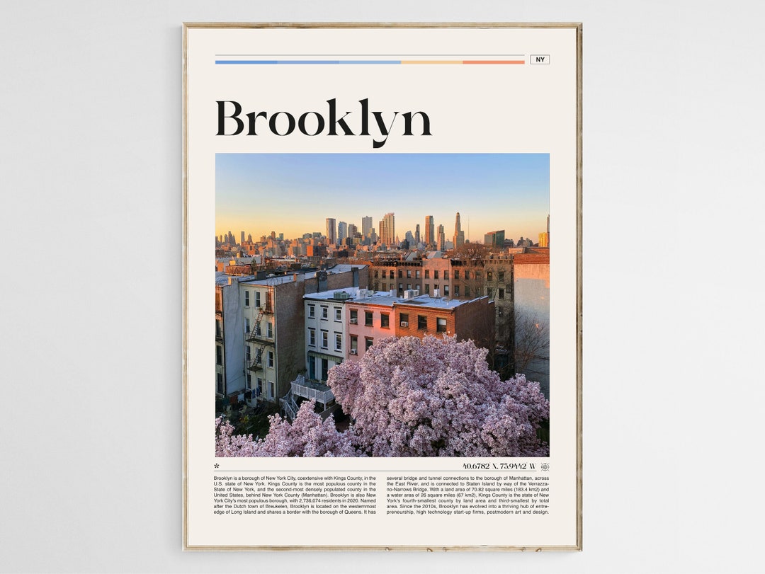 Brooklyn Travel Poster, Brooklyn Print, Brooklyn Wall Art, Brooklyn ...
