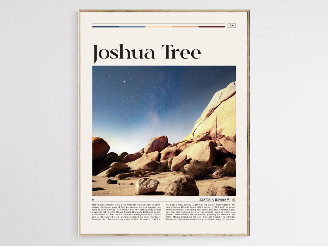 Joshua Tree Travel Poster, Joshua Tree Wall Art, Joshua Tree Poster ...