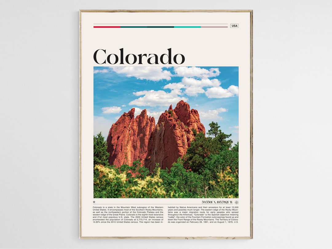 Colorado Travel Poster, Colorado Wall Art, Colorado Poster, Colorado ...