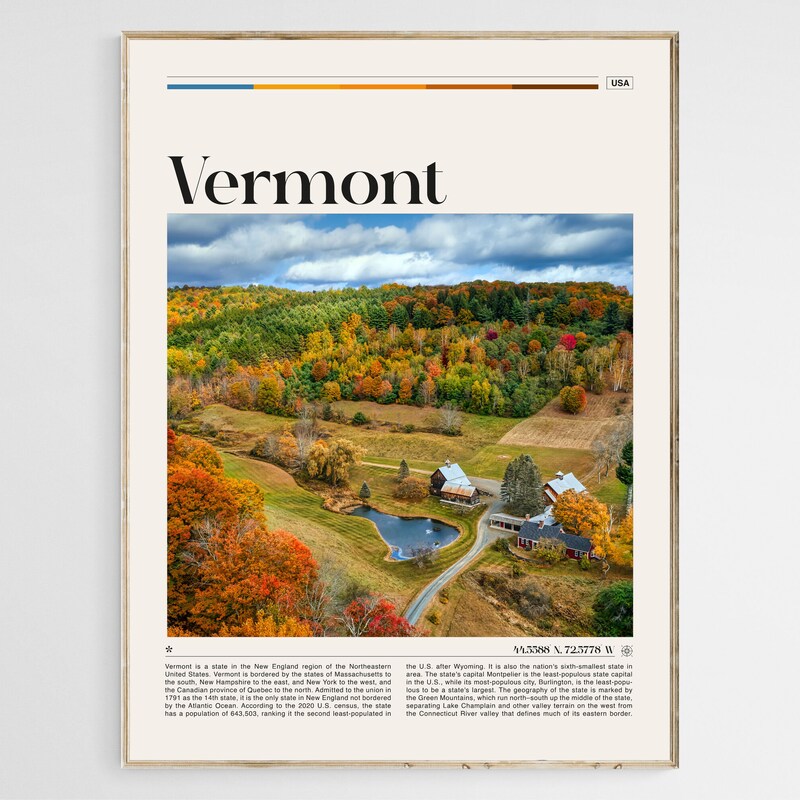Vermont Wall Art - Etsy