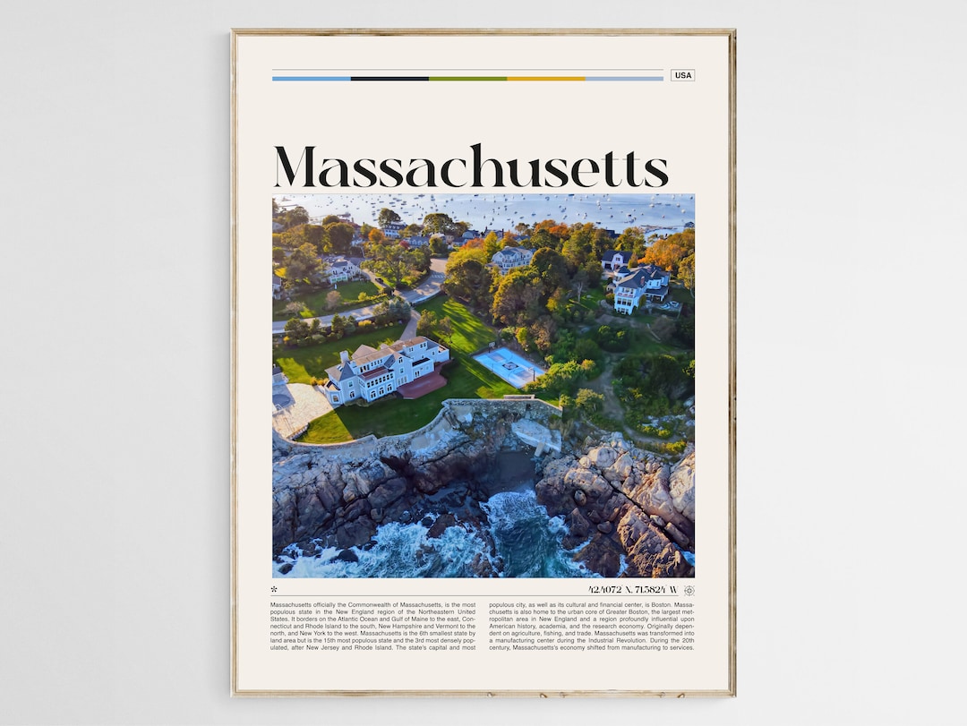 Massachusetts Travel Poster, Massachusetts Wall Art, Massachusetts ...
