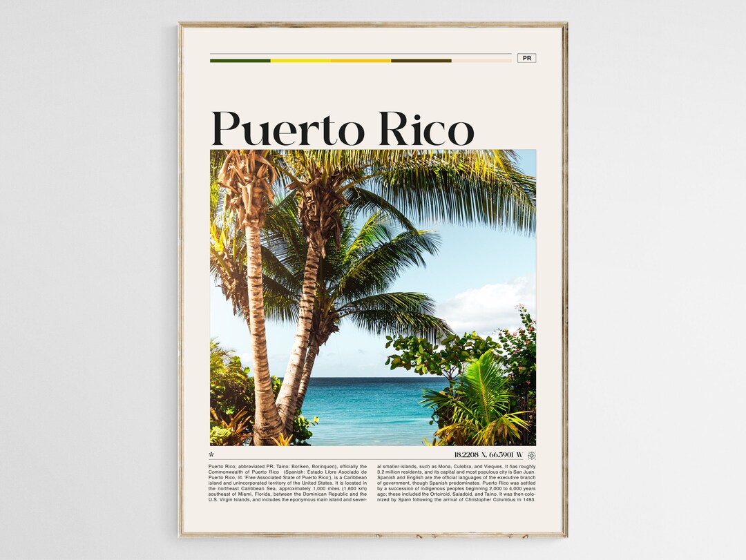 Puerto Rico Travel Poster, Puerto Rico Wall Art, Puerto Rico Poster ...