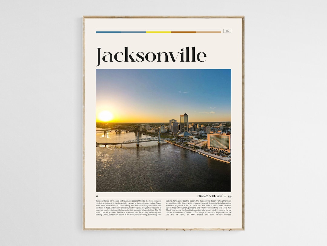 Jacksonville Print, Jacksonville Wall Art, Jacksonville Poster ...