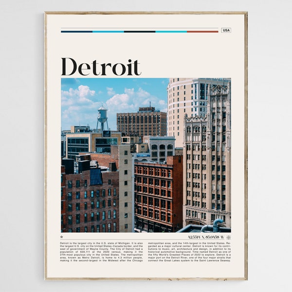 Detroit Poster - Etsy