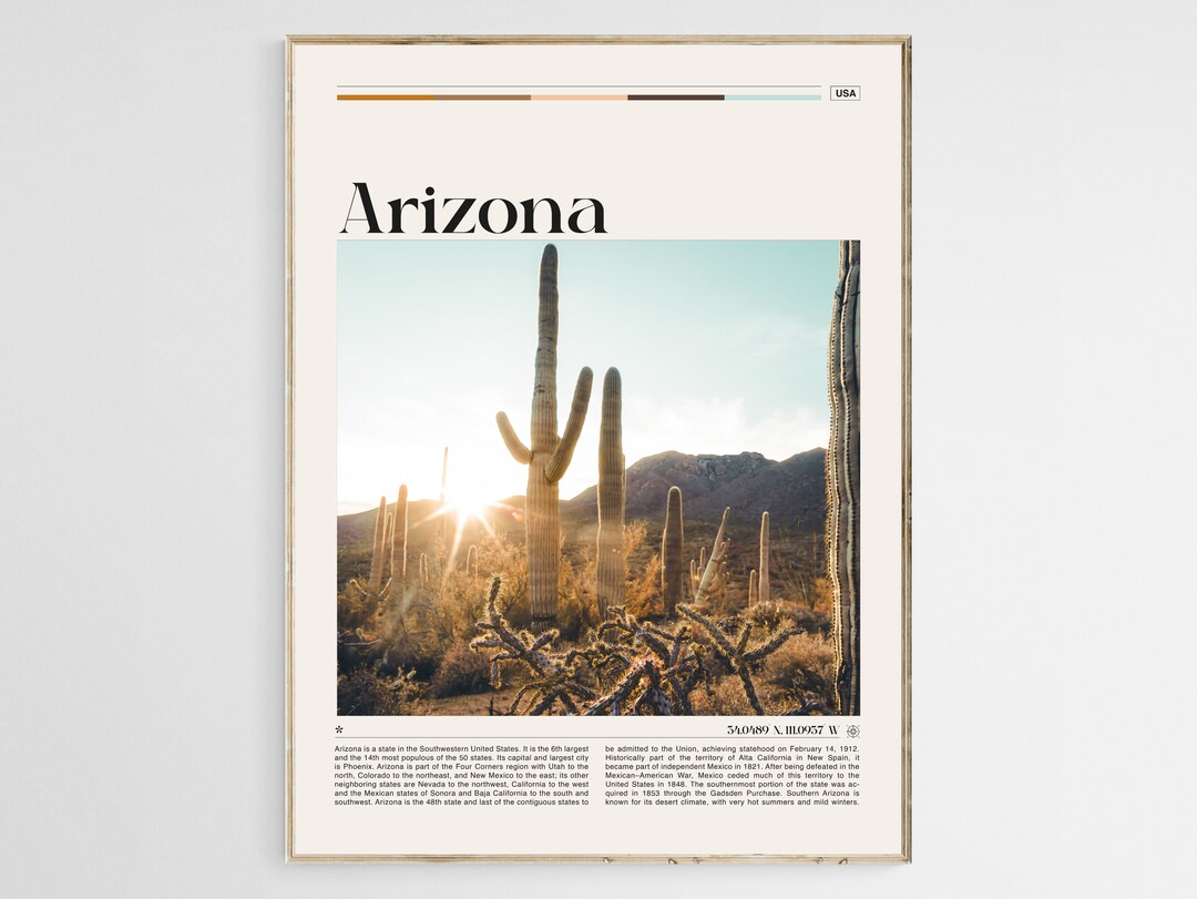Arizona Travel Poster, Arizona Wall Art, Arizona Poster, Arizona Photo ...