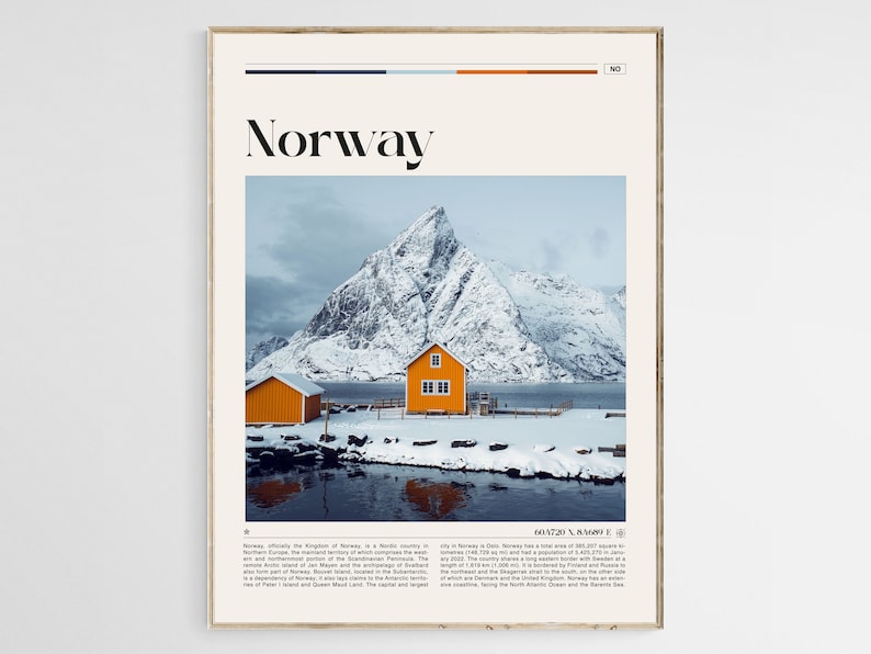 Norway Travel Poster, Norway Wall Art, Norway Poster Print, Norway ...