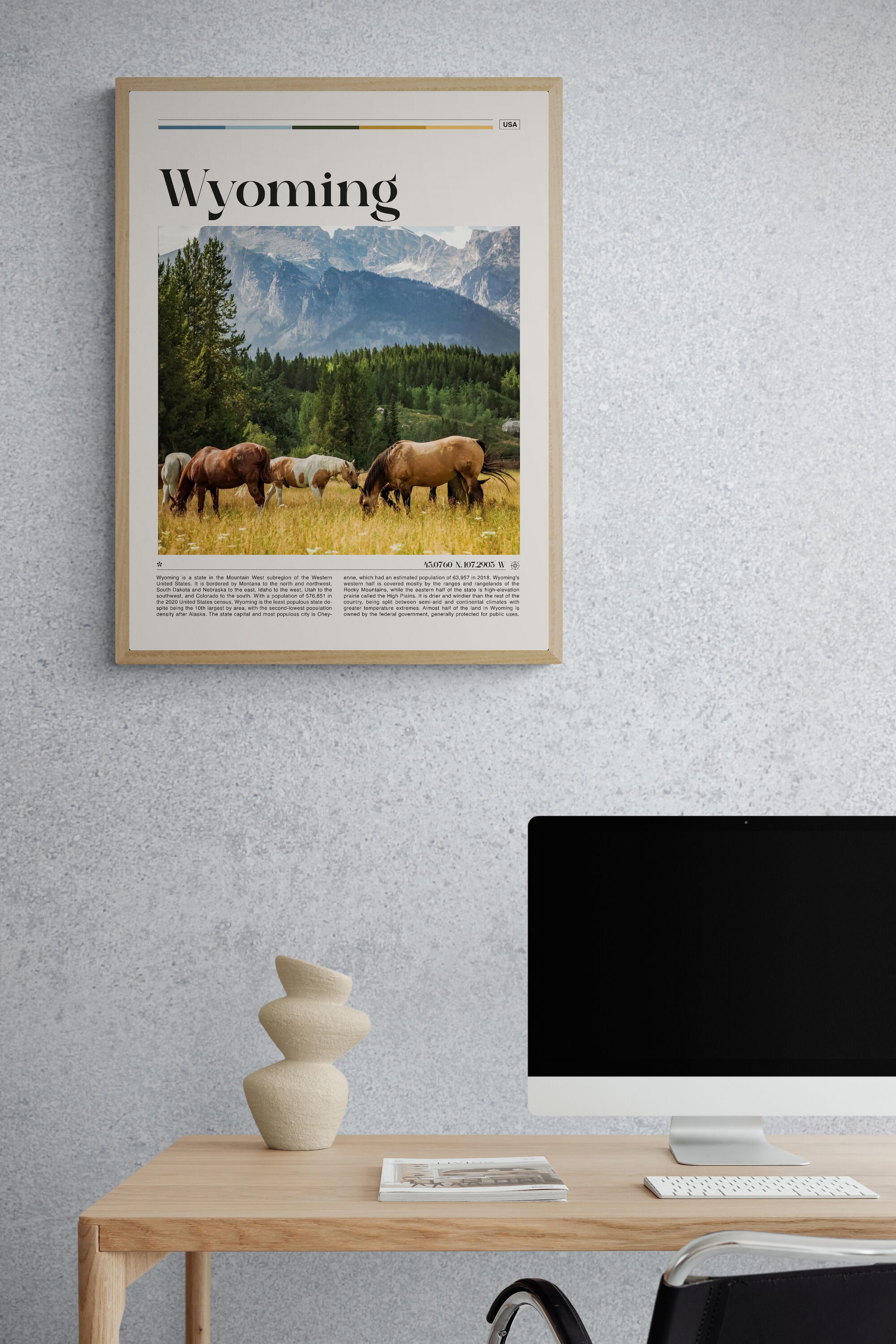 Wyoming Travel Poster Wyoming Wall Art Wyoming Poster - Etsy