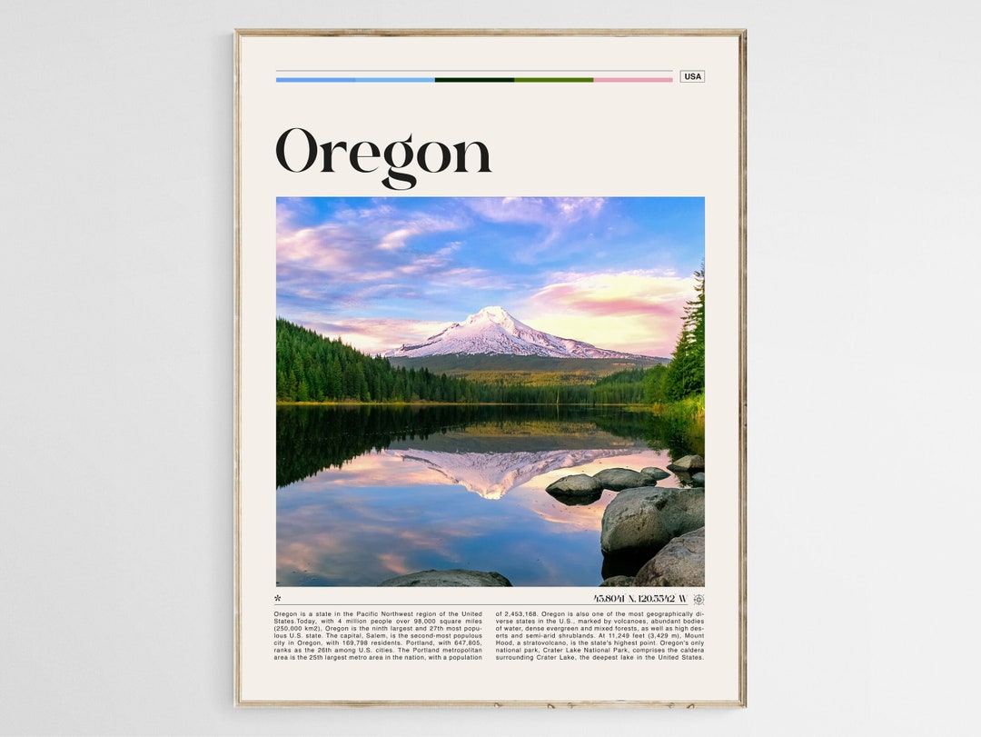 Oregon Travel Poster, Oregon Wall Art, Oregon Poster, Oregon Photo ...