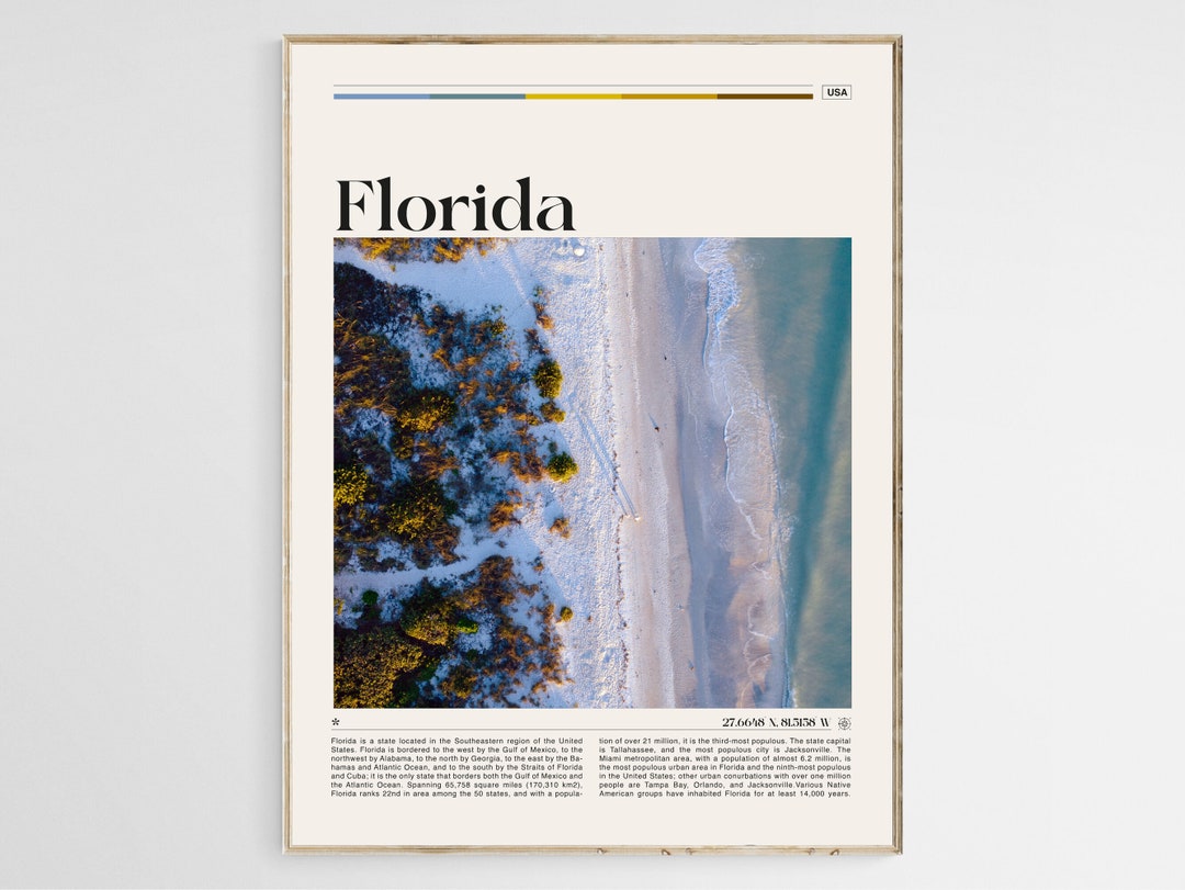 Florida Travel Poster, Florida Wall Art, Florida Poster, Florida Photo ...