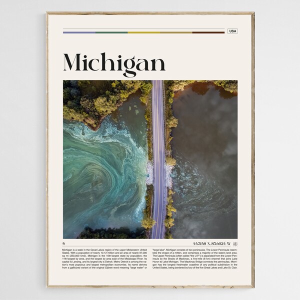 Michigan Poster - Etsy