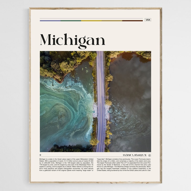 Michigan Poster - Etsy