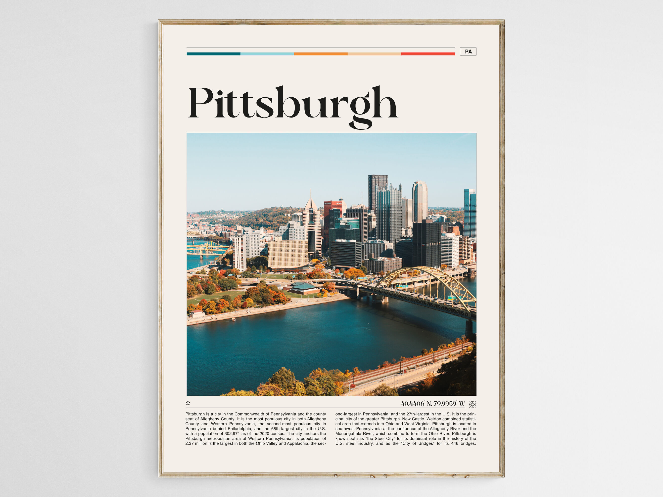 Pittsburgh Travel Poster, Pittsburgh Print, Pittsburgh Wall Art ...