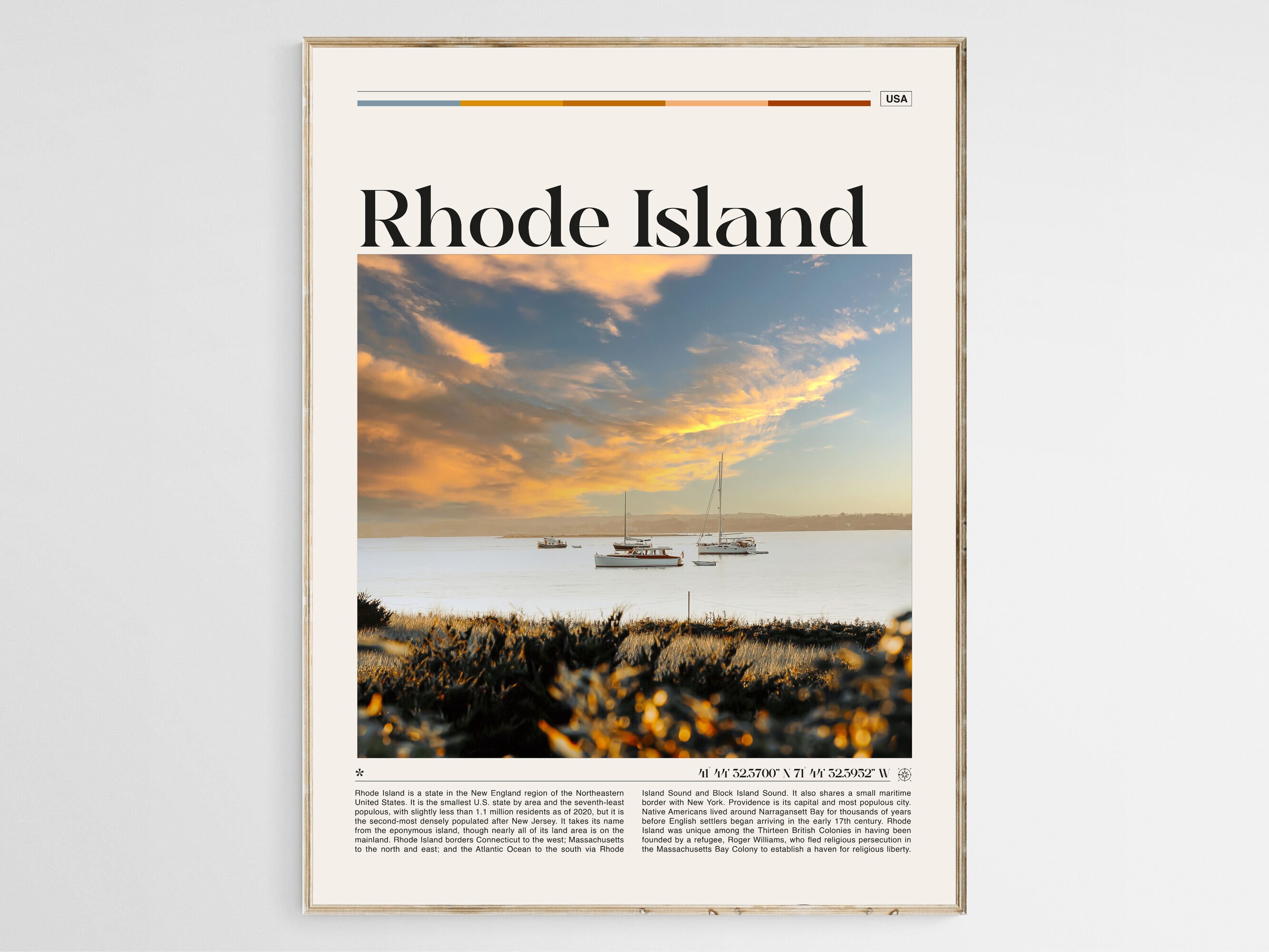 Rhode Island Travel Poster, Rhode Island Wall Art, Rhode Island Poster ...