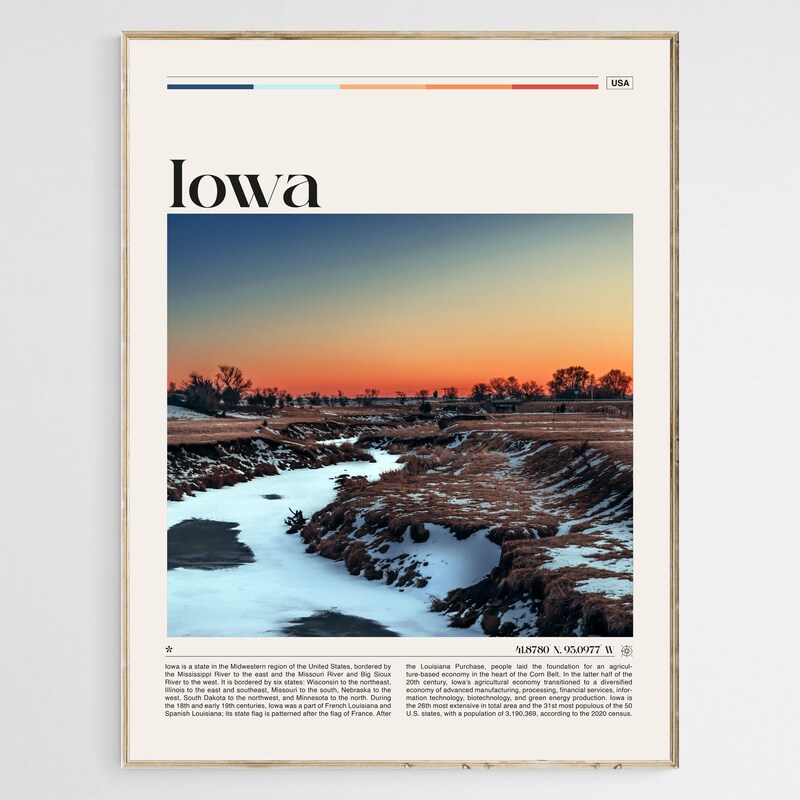 Iowa Poster - Etsy