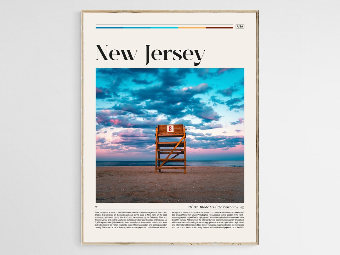 New Jersey Travel Poster, New Jersey Wall Art, New Jersey Poster, New ...
