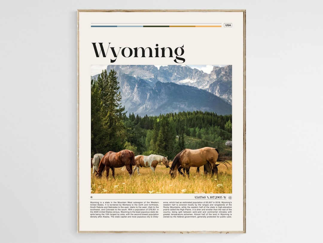 Wyoming Travel Poster, Wyoming Wall Art, Wyoming Poster, Wyoming Photo ...