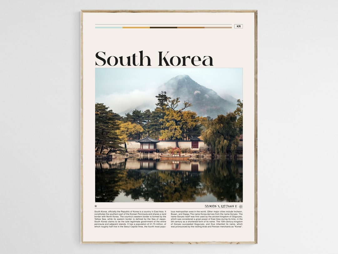 South Korea Travel Poster, South Korea Wall Art, South Korea Poster ...