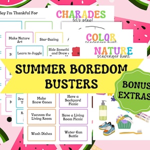 I'm Bored Bundle - Summer Bucket List - Summer Boredom Busters Activity ...