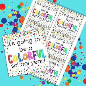 Colorful School Year Gift Tag - Back to School Year Gift Tag - Treat ...