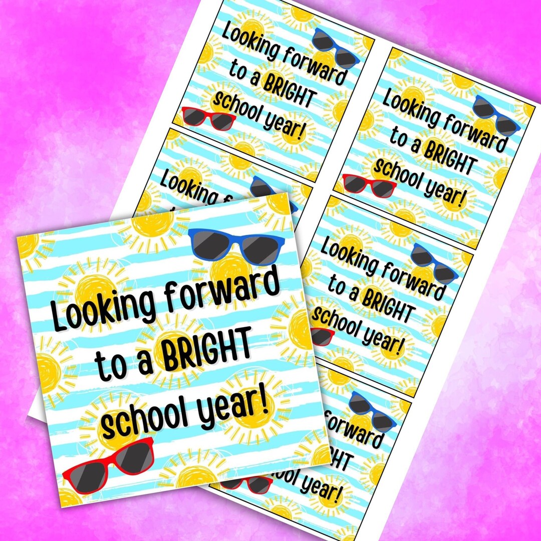 Back to School Gift Tag - Bright School Year Gift Tag - Treat Bag ...