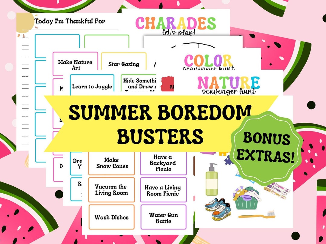 I'm Bored Bundle - Summer Bucket List - Summer Boredom Busters Activity ...