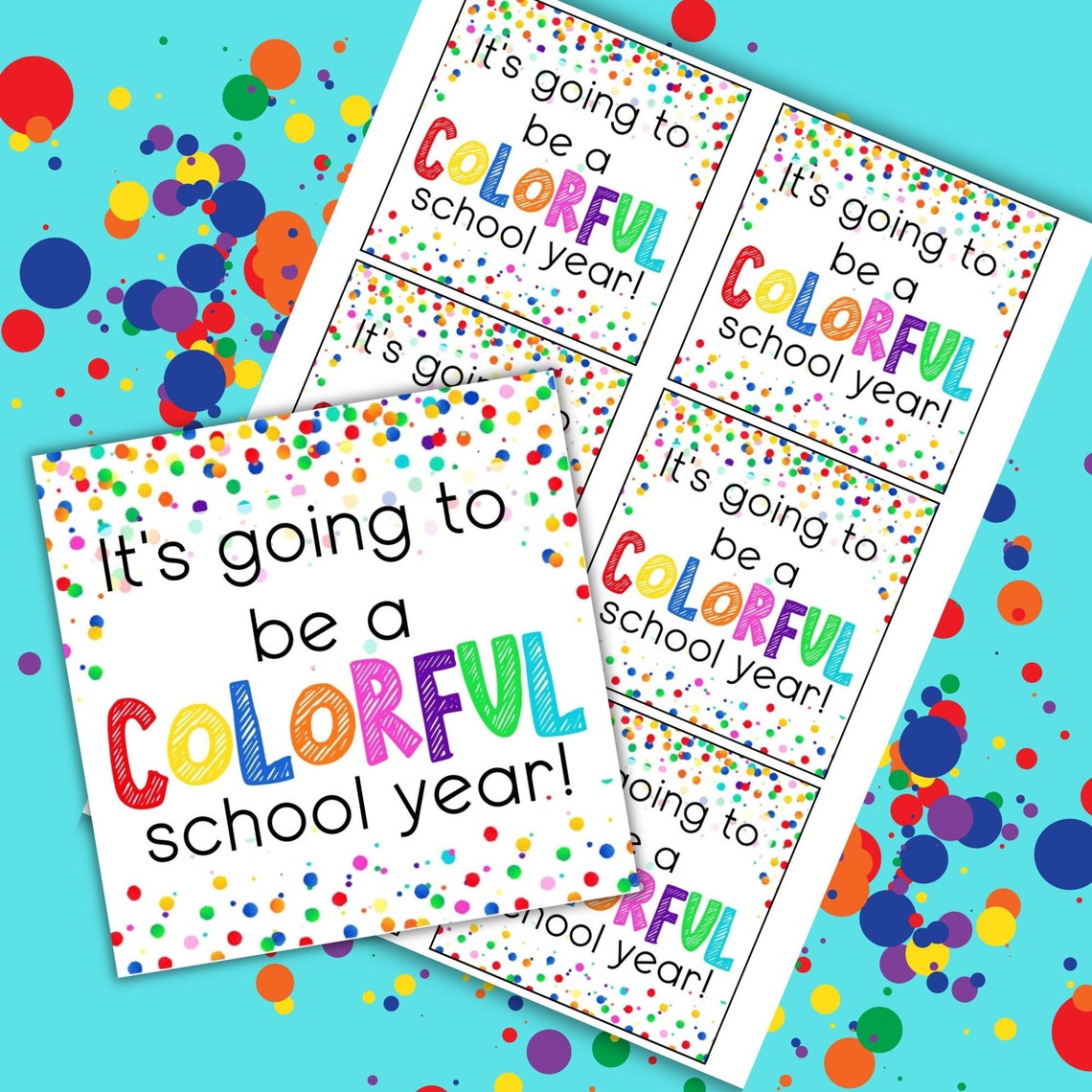 Colorful School Year Gift Tag - Back to School Year Gift Tag - Treat ...