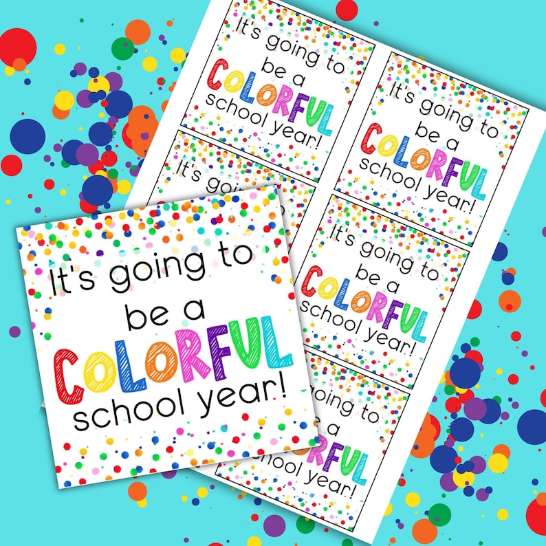 Colorful School Year Gift Tag Back to School Year Gift Tag Treat Bag ...